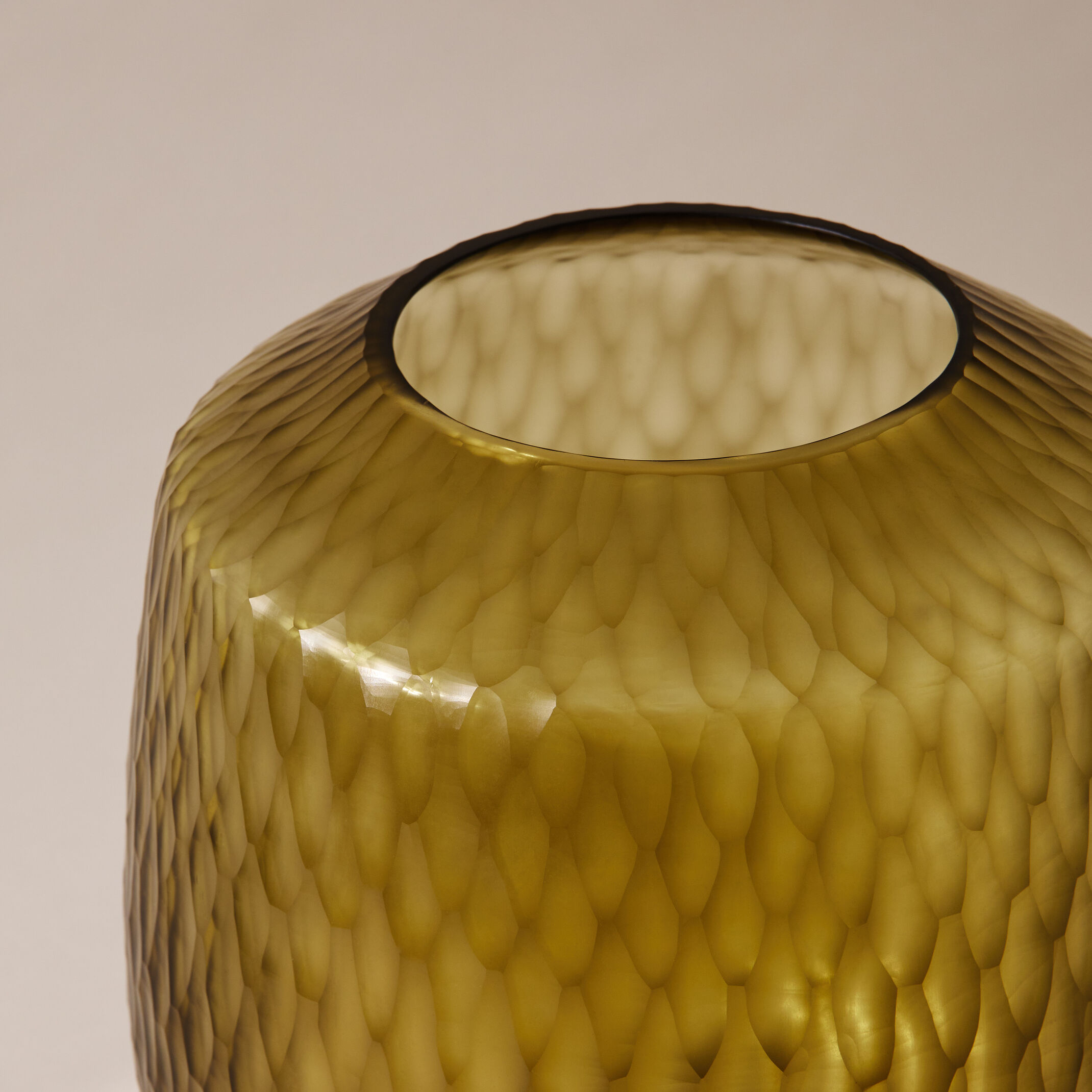 Hand Cut Glass Vase Large