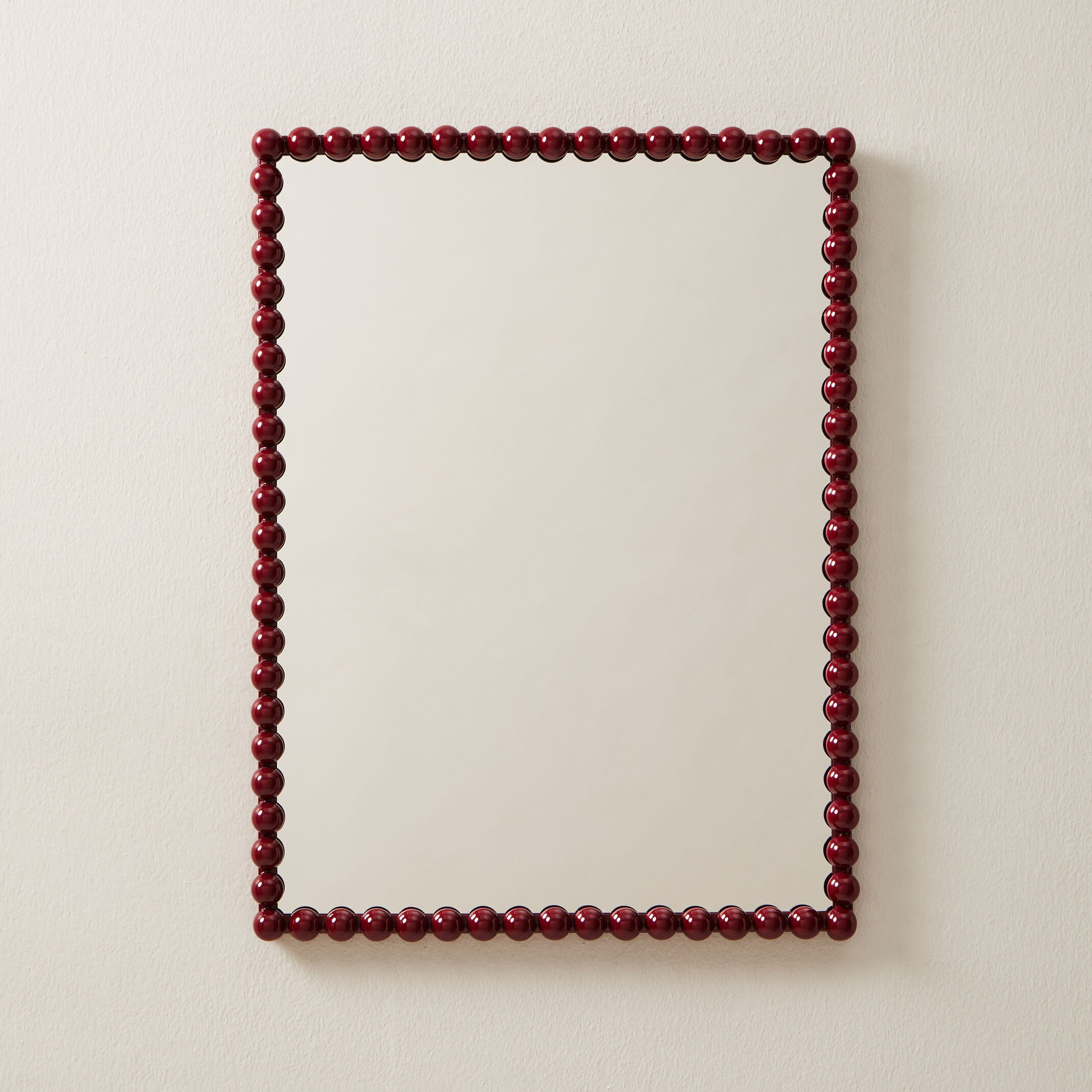 Rectangle Bobbin Mirror in Ruby Red | Free delivery over £75 | Inside ...