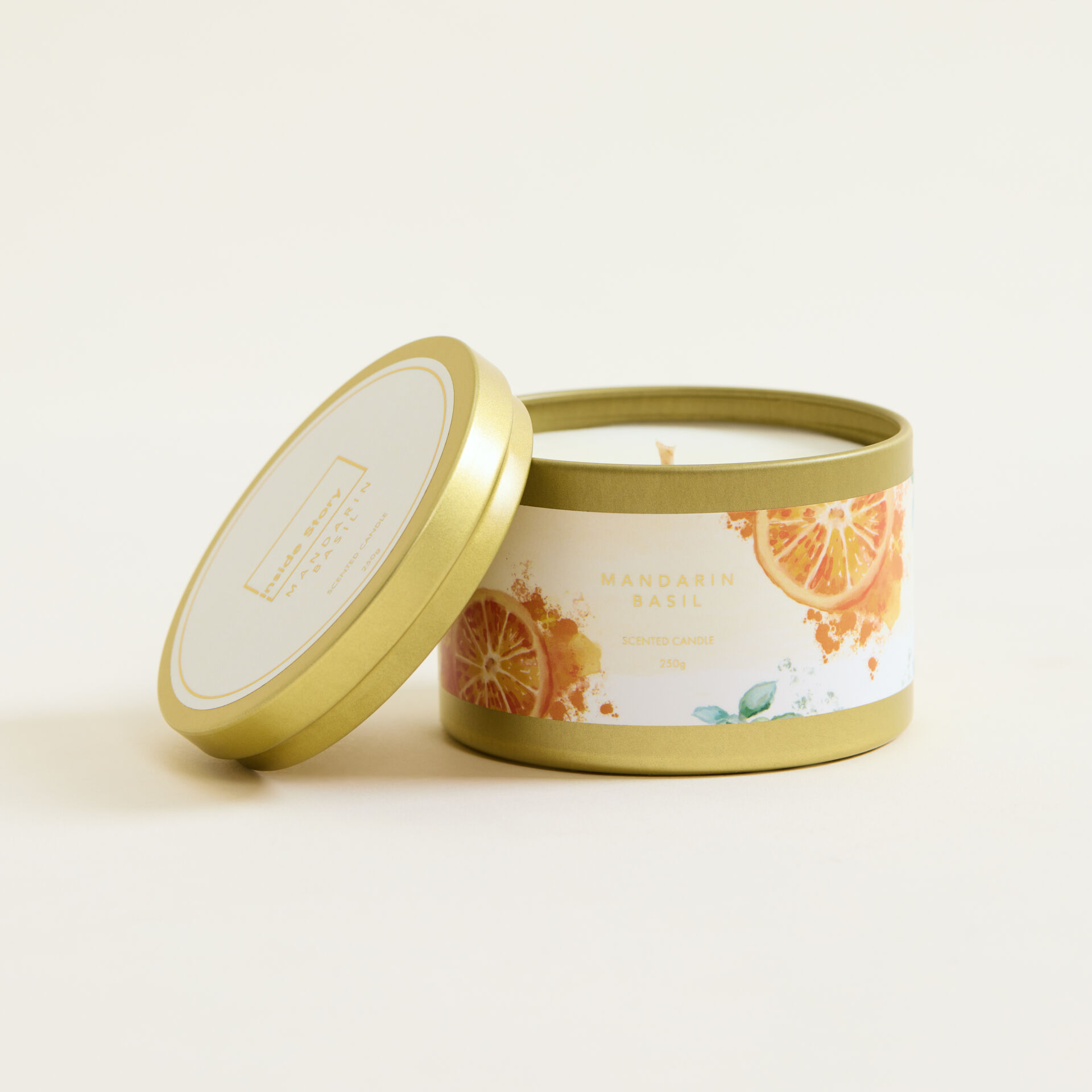 Mandarin Basil Tin Candle