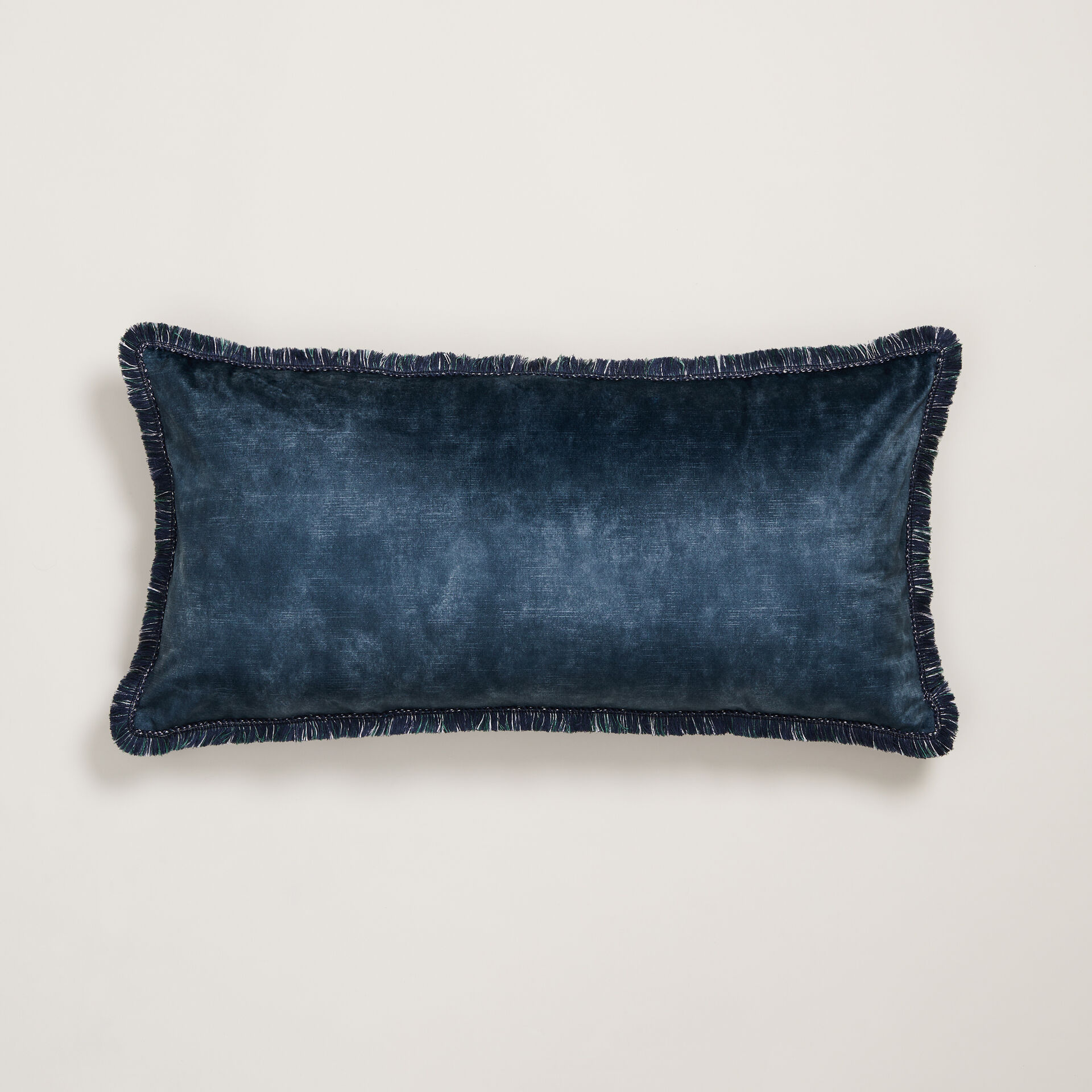 Distressed Velvet Fringe Cushion