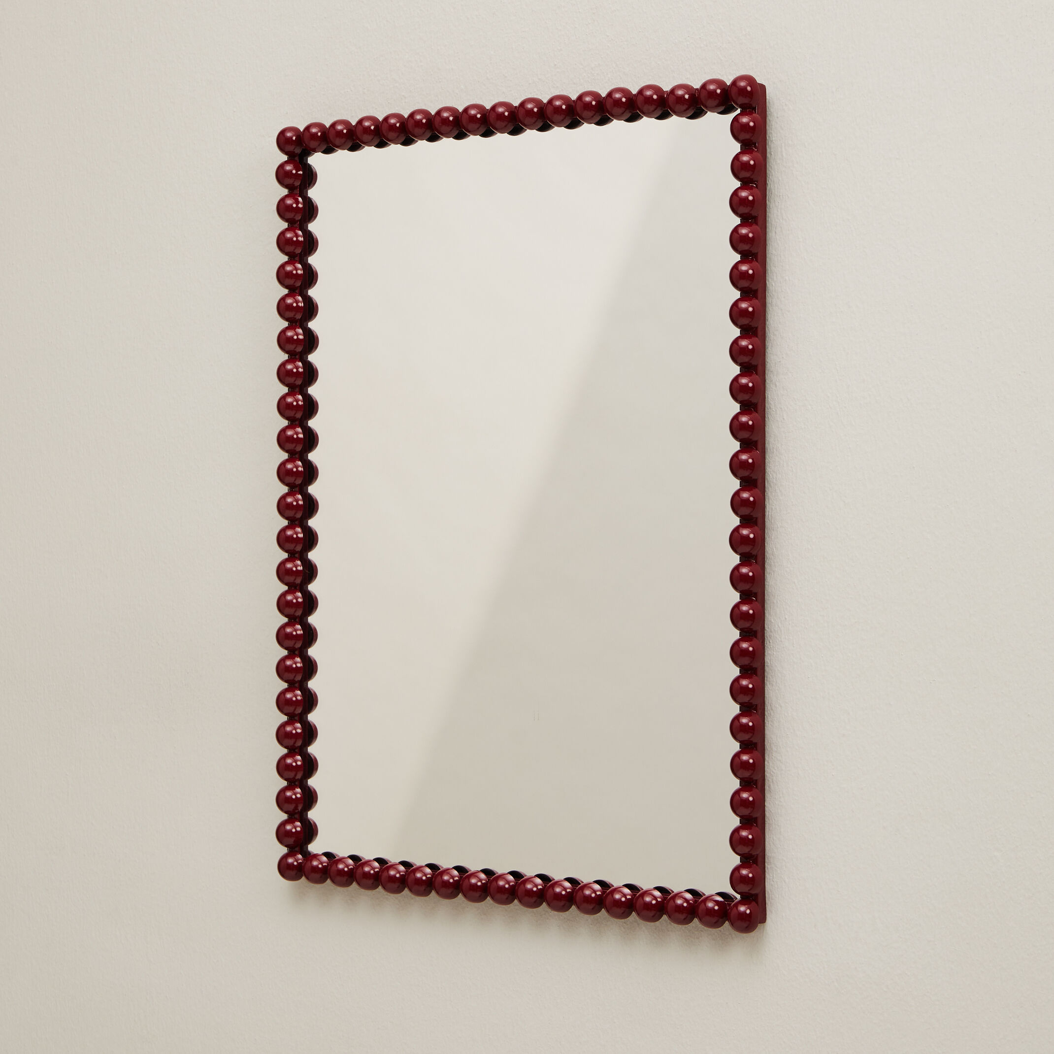 Rectangle Bobbin Mirror in Ruby Red | Free delivery over £75 | Inside ...