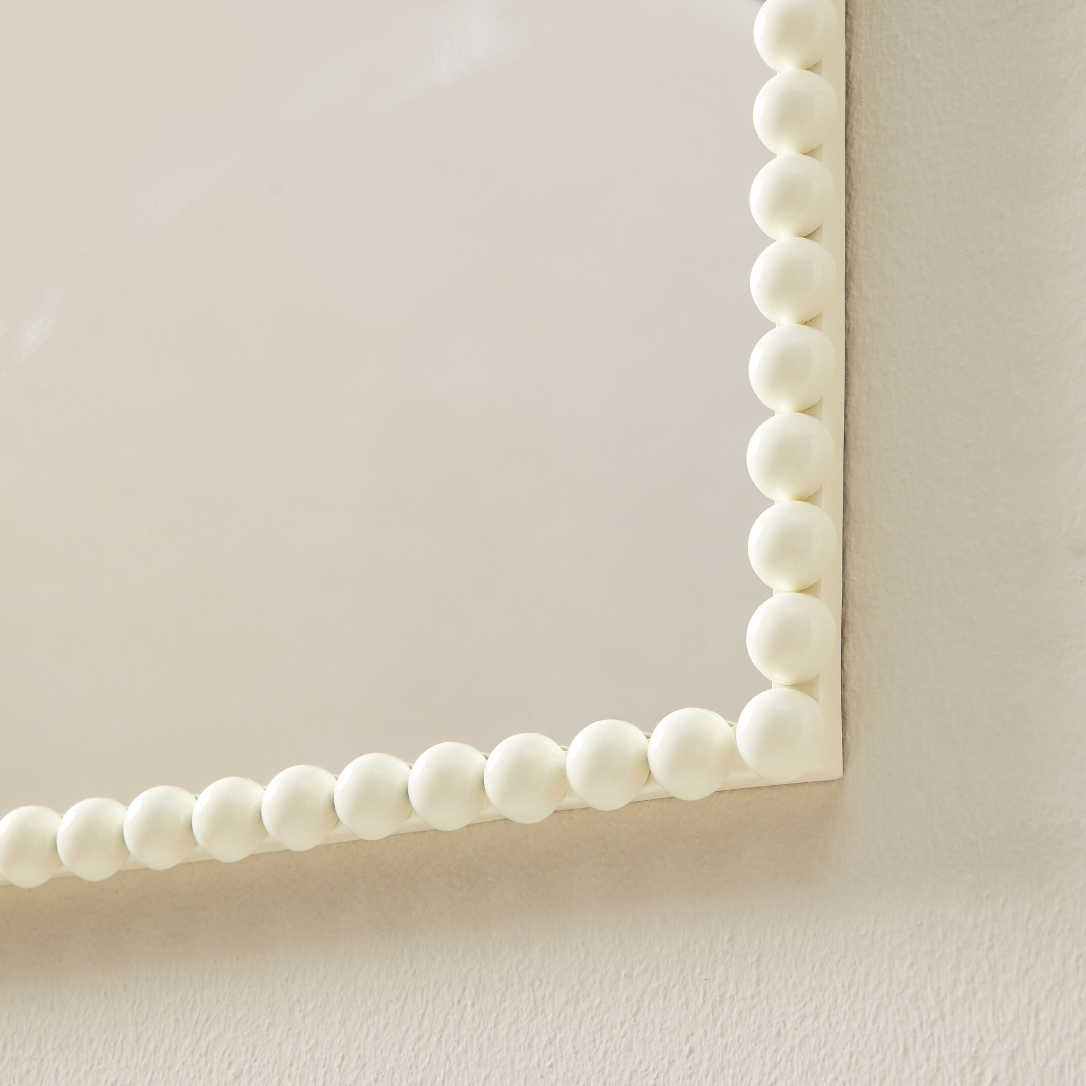 Rectangle Bobbin Mirror in Ivory | Free delivery over £75 | Inside Story